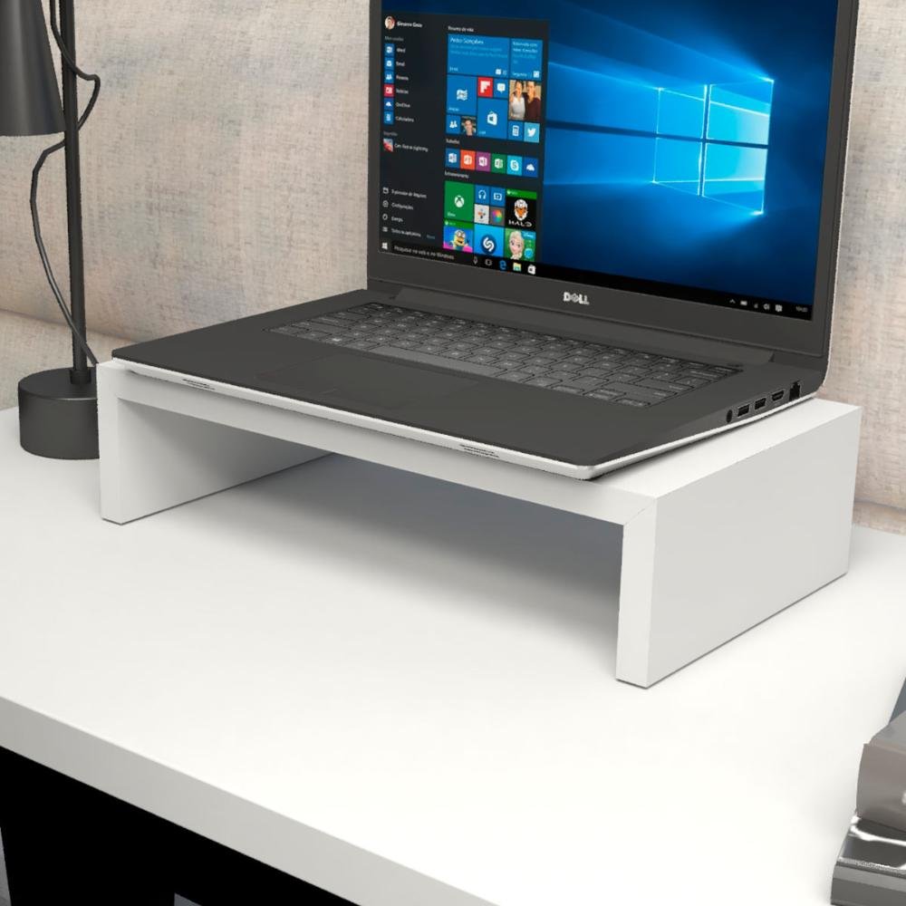 Suporte P Notebook Mdf Mesa Escritório 40cm X 22cm Branco F5 Cor:branco ...