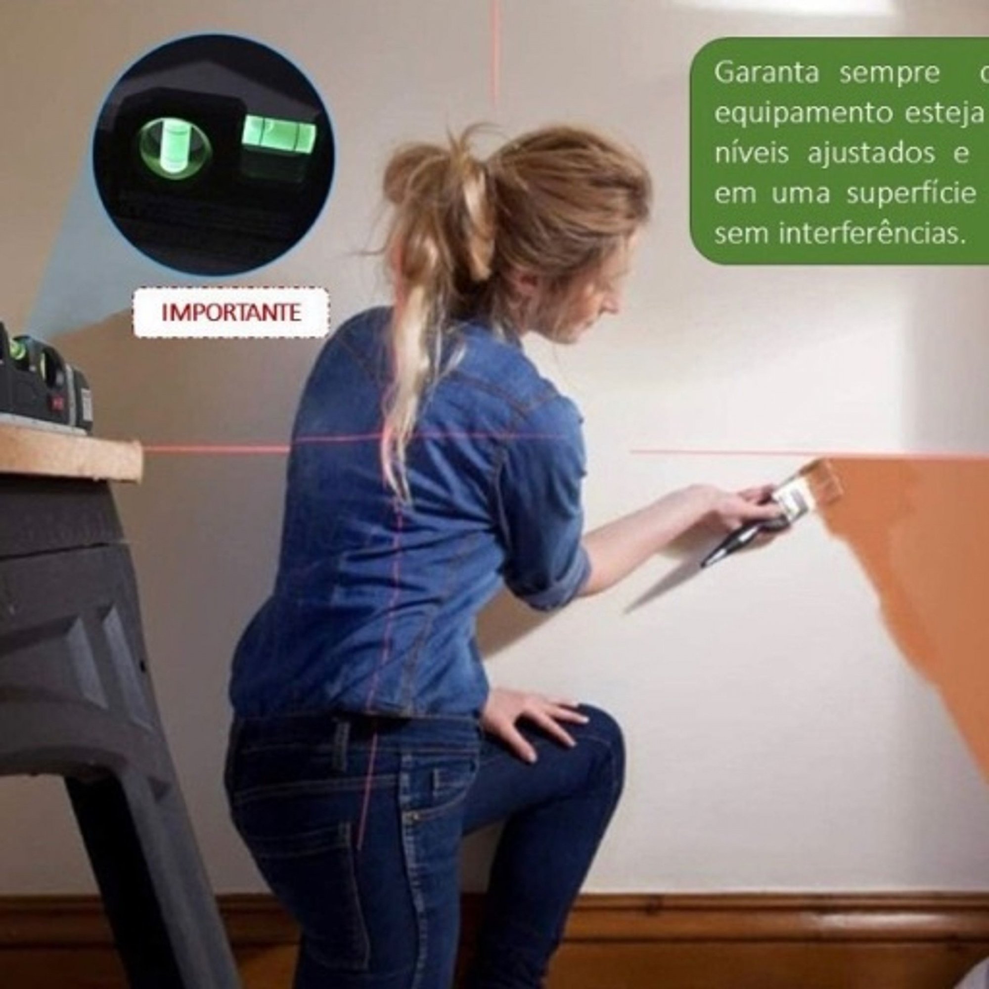 Nível Laser Trena Profissional Level Pro 3 Leiser Nivelador Nivel Laser | MadeiraMadeira