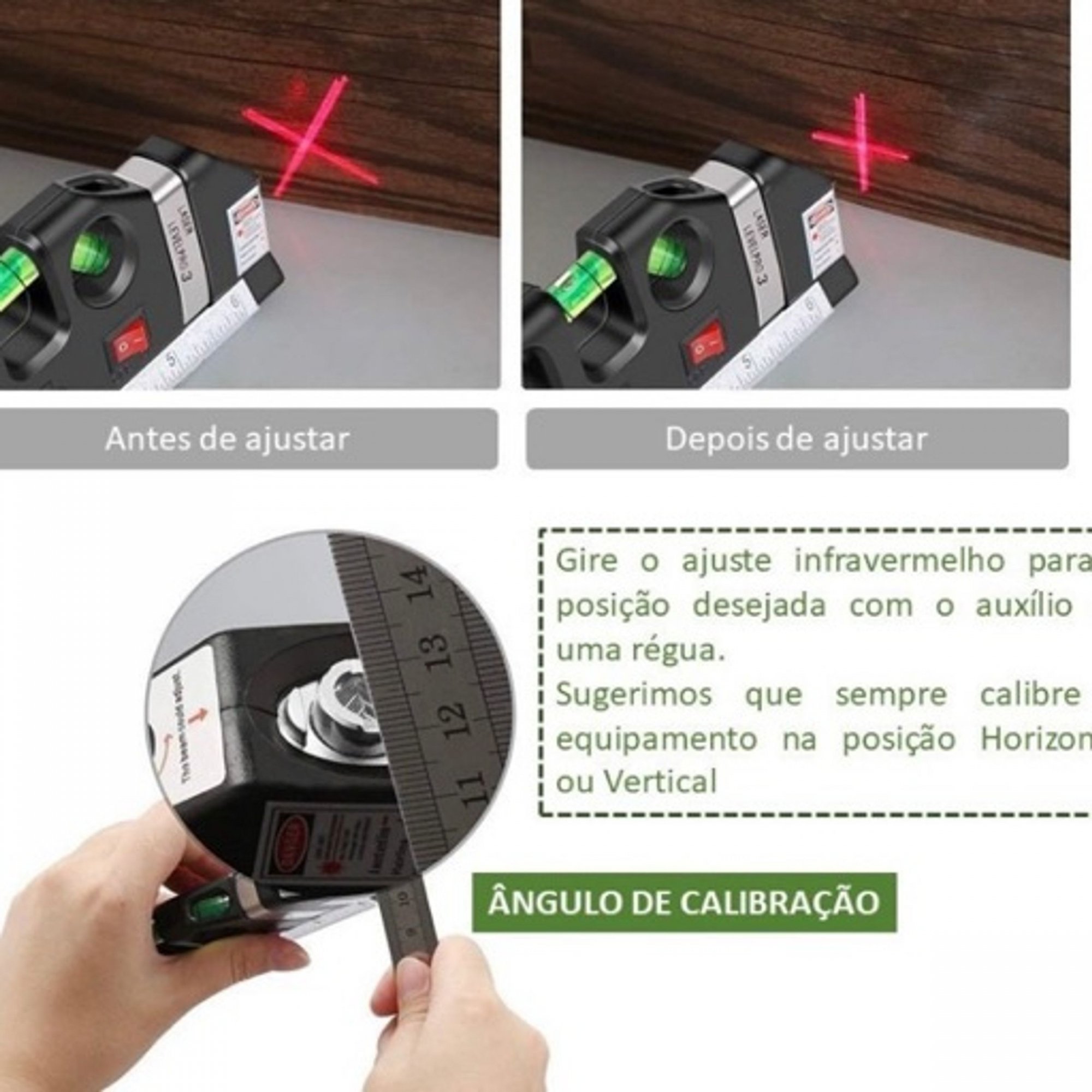 Nível Laser Trena Profissional Level Pro 3 Leiser Nivelador Nivel Laser | MadeiraMadeira
