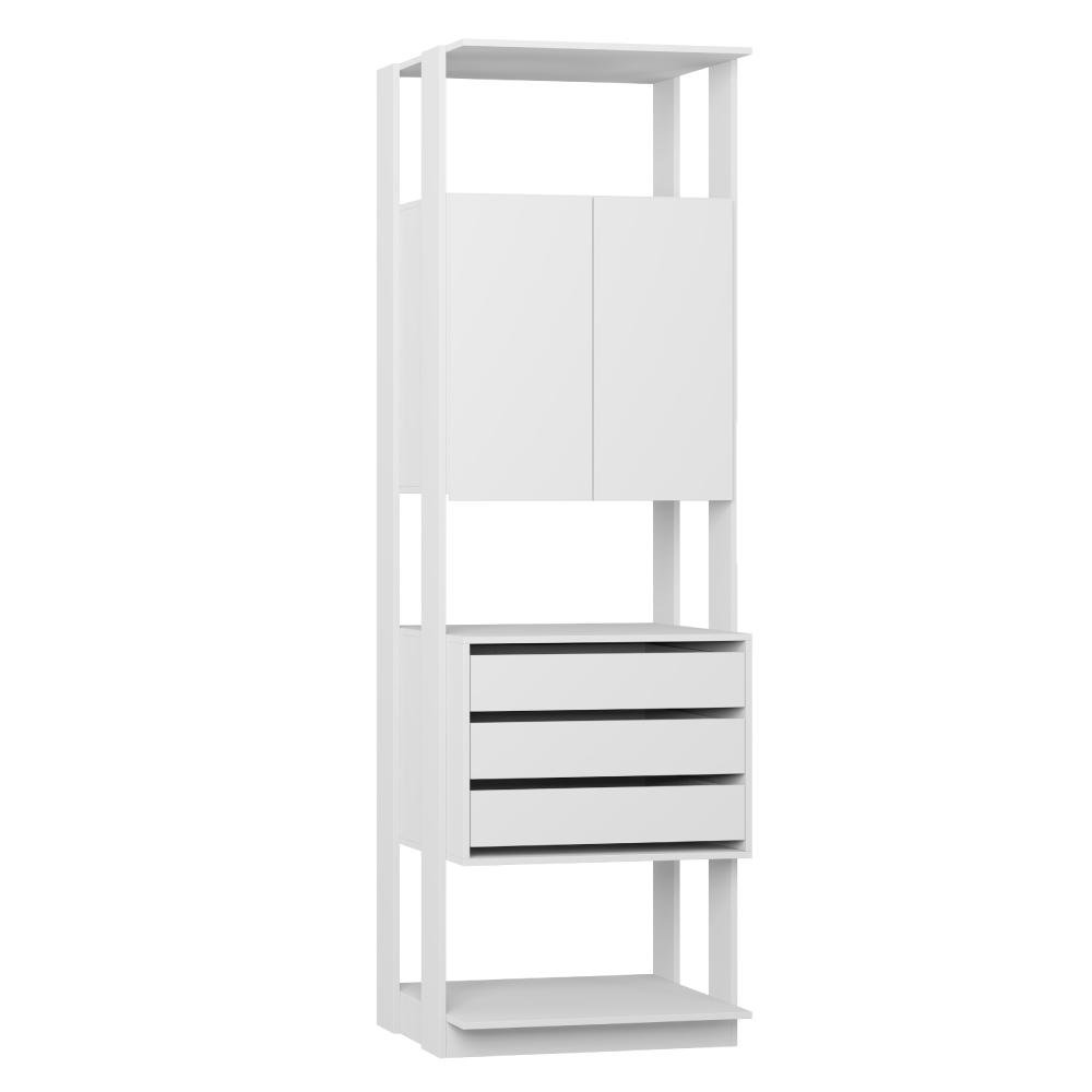Estante Closet 1006 com 2 Portas 3 Gavetas Branco | MadeiraMadeira