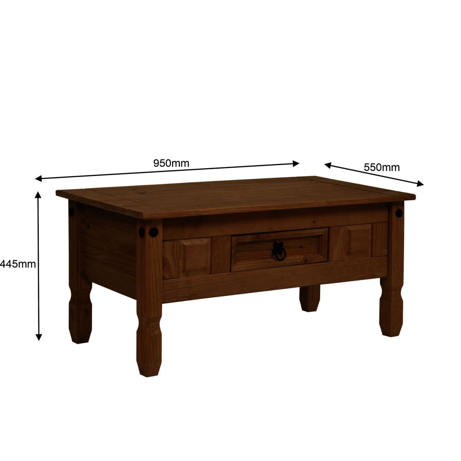 Mesa de Centro Retangular 1 Gaveta Madeira Corona Wolgue | MadeiraMadeira