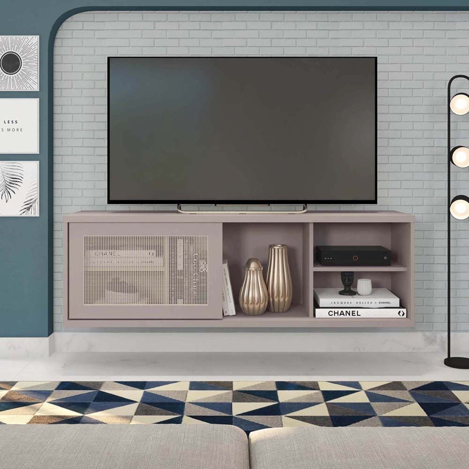 Rack Suspenso para TV até 55 Polegadas 136cm em BP Porta Telada ...