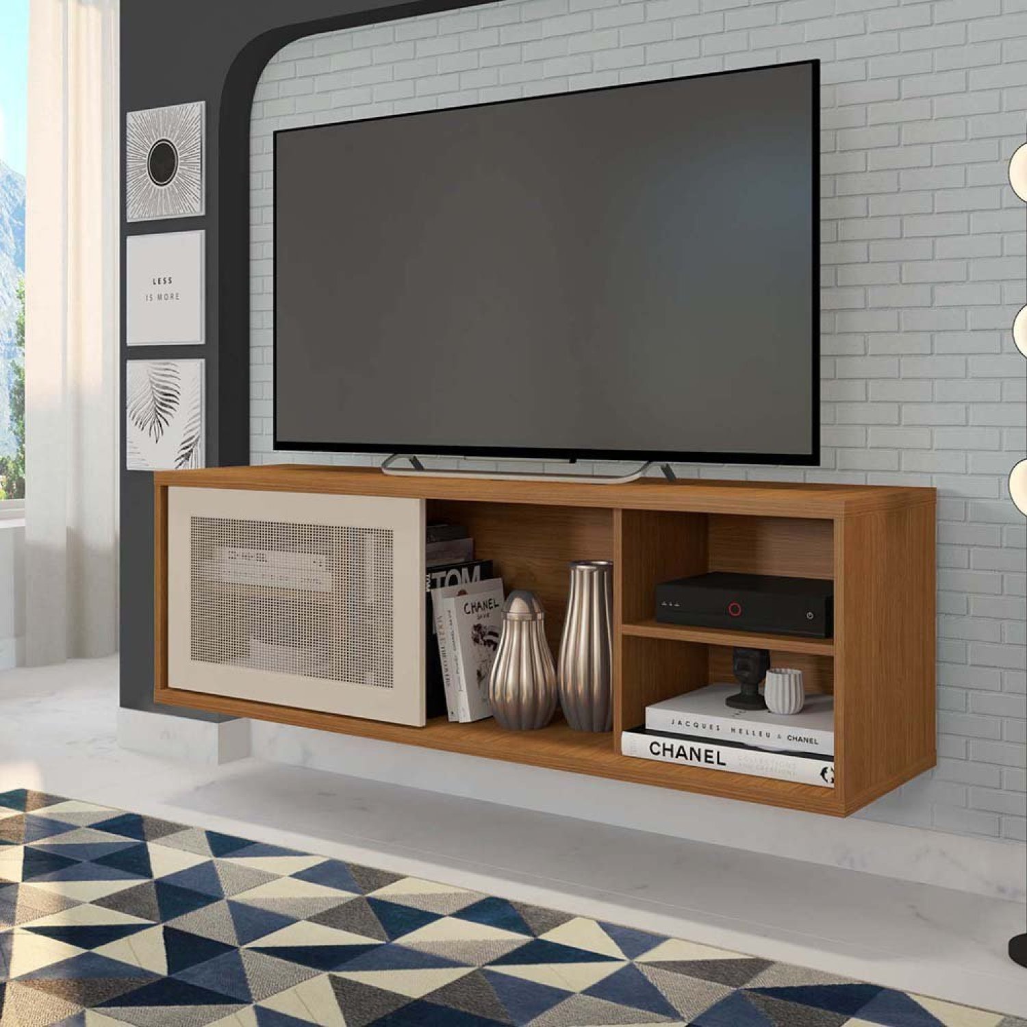 Rack Suspenso para TV até 55 Polegadas 136cm em BP Porta Telada ...