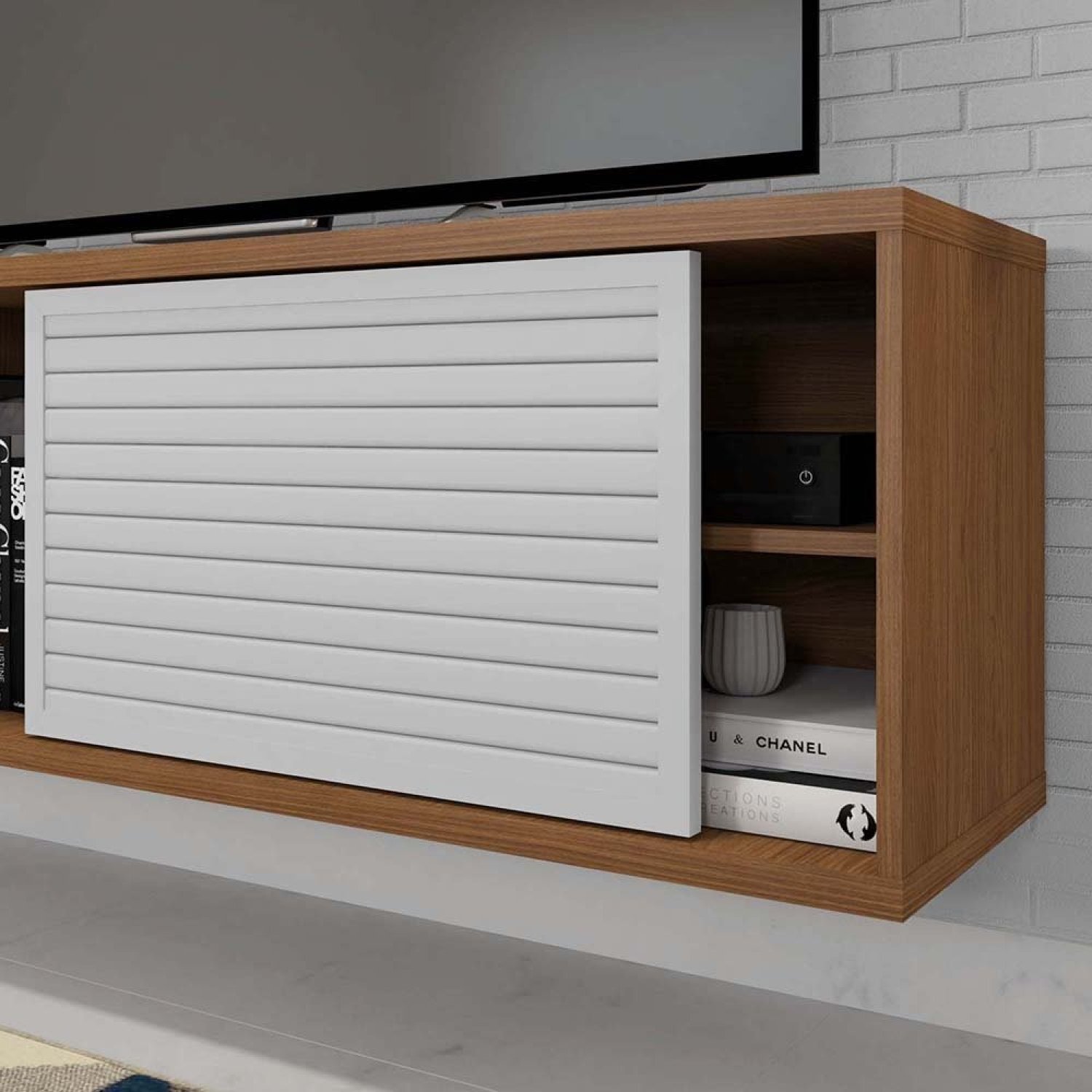 Rack Suspenso para TV até 55 Polegadas 136cm em BP Porta Pier ...