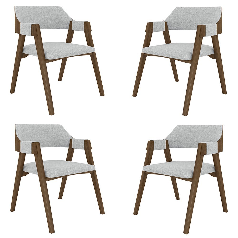 Kit 4 Cadeiras Sala de Jantar e Jogos Carteados Madeira Maciça Poker ...