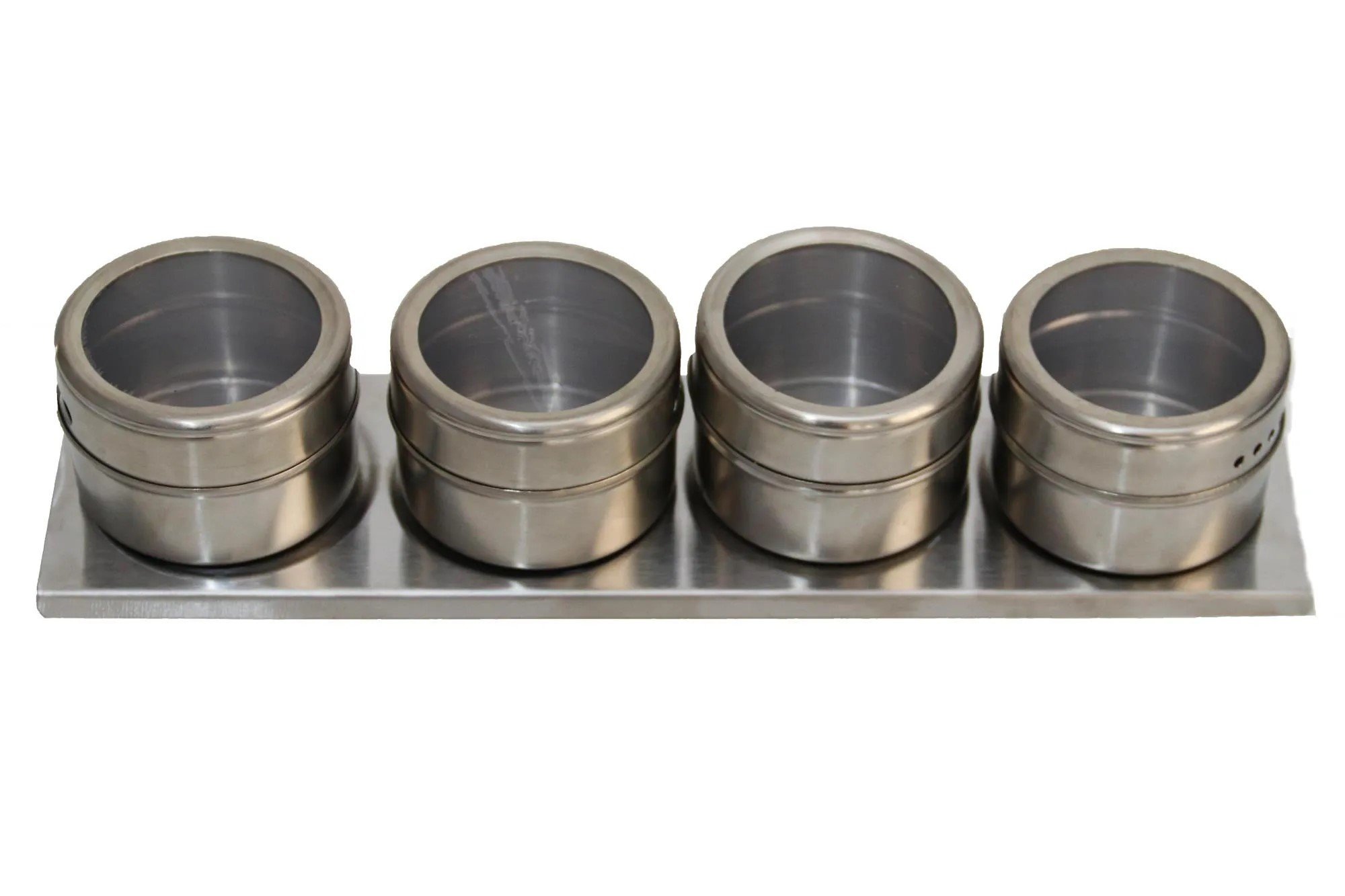 Kit Porta Condimento Temperos de Inox com 4 Pçs | MadeiraMadeira