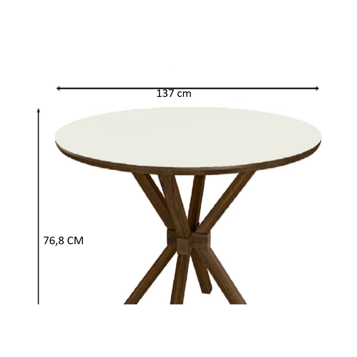 Conjunto Sala de Jantar Mesa Atenas Tampo Redondo MDF/Vidro com 6 ...