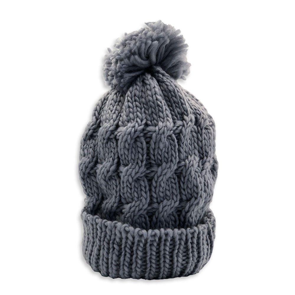 Touca de Inverno com Pompom - Conforto e Estilo no Frio Cor:cinza ...