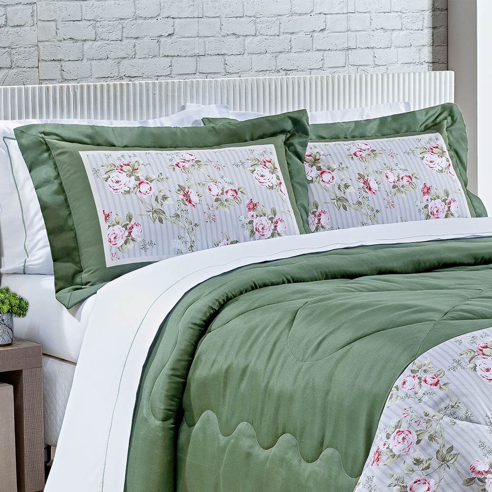 Kit Colcha Astrid King Acolchoada Micropercal 200 Fios Peletizado 3 ...