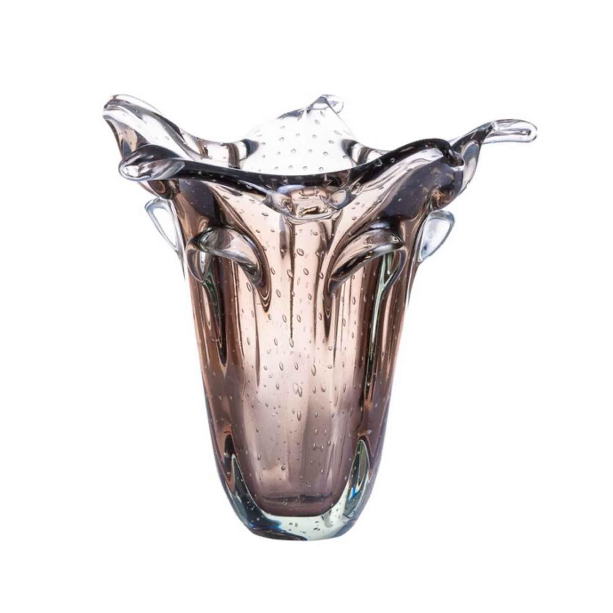 Vaso Em Murano Kajam Vintage Rose Pp 15X20Cm - Cristais Tav ...