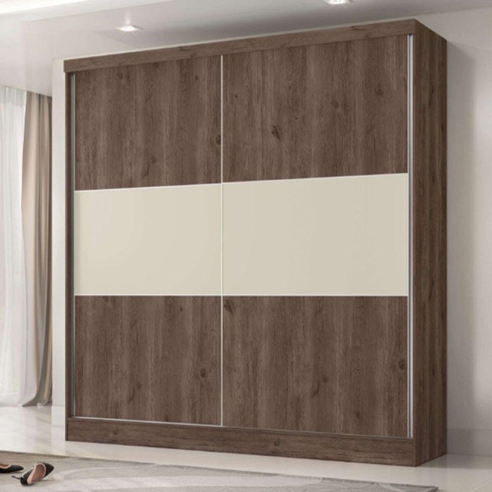 Guarda Roupa Casal 2 Portas de Correr Com Gavetas Internas | MadeiraMadeira