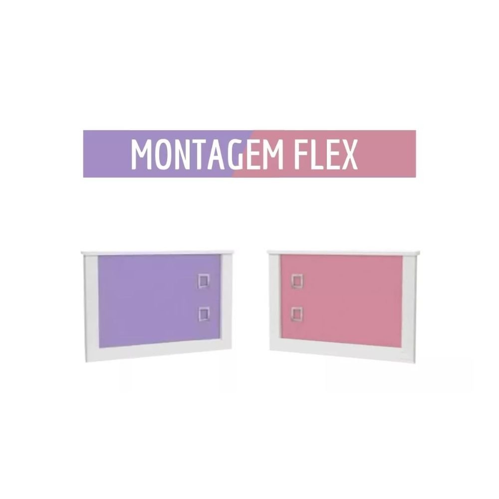 Kit Cama Bibox Tebarrot Barcelona Branco/Rosa/Lilás + Colchão Solteiro ...