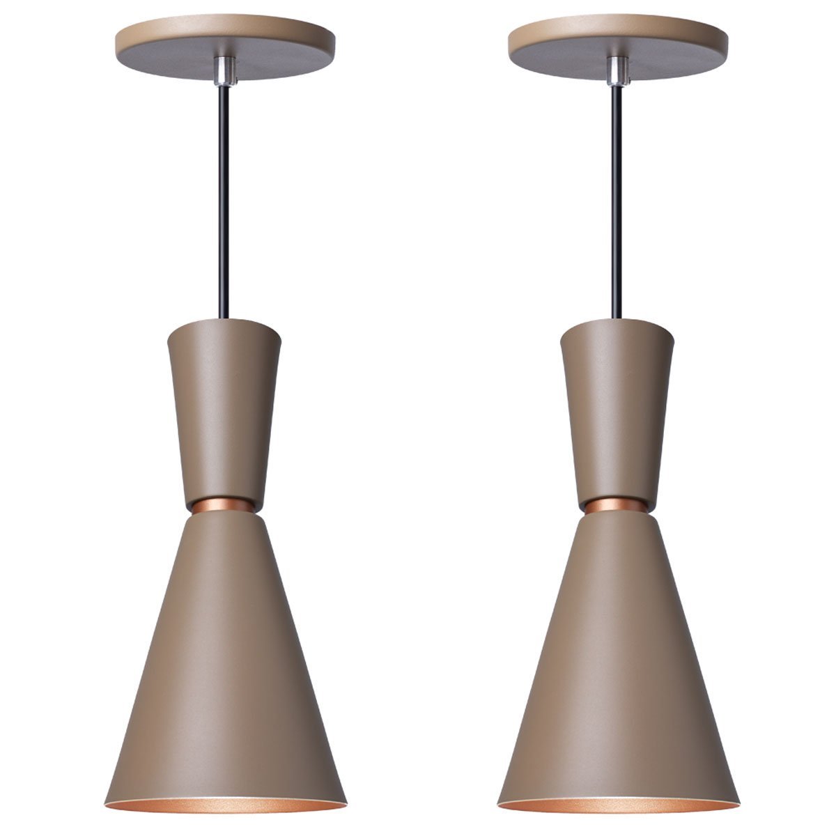 Kit 2 Pendente Lustre Luminária Cone Moscou 39cm Fendi | MadeiraMadeira