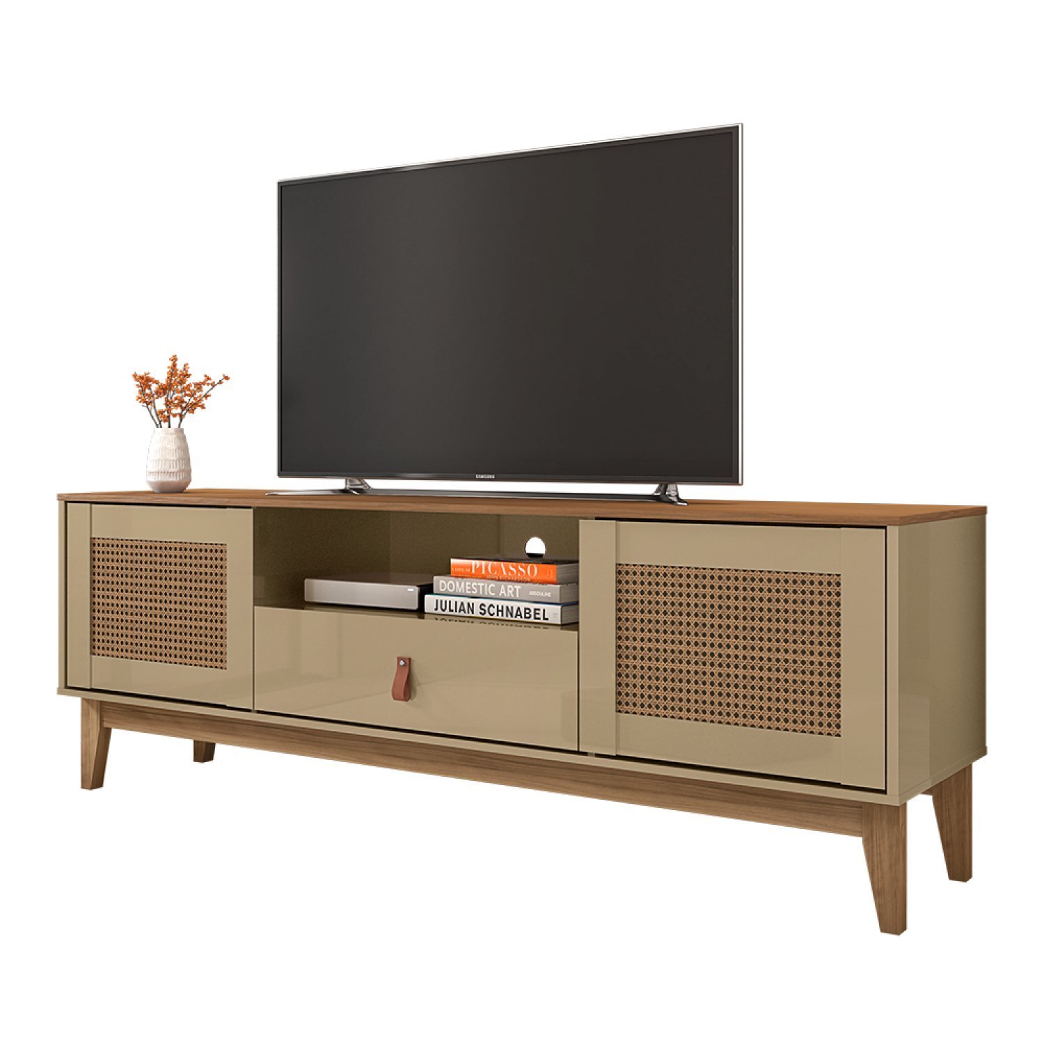 Rack para TV até 60 Polegadas 160cm 2 Portas 1 Gaveta Esmeralda ...