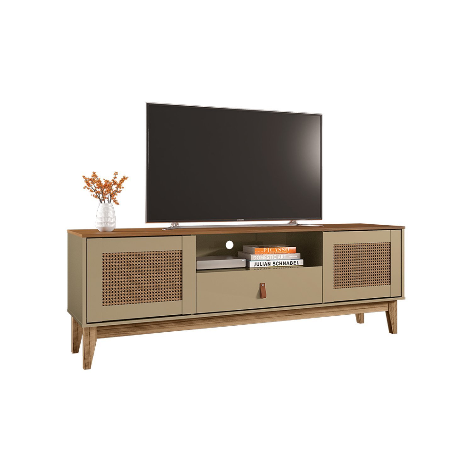 Rack para TV até 60 Polegadas 160cm 2 Portas 1 Gaveta Esmeralda ...