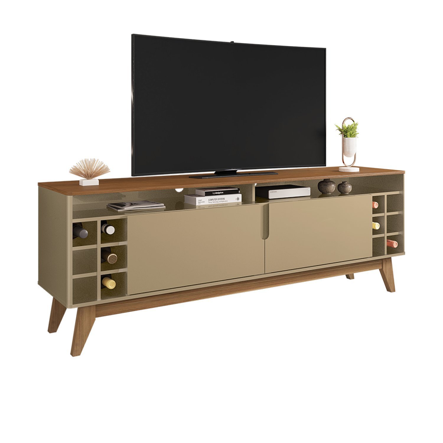 Rack para TV até 60 Polegadas 2 Portas 160cm Wine Versátile Casa D ...