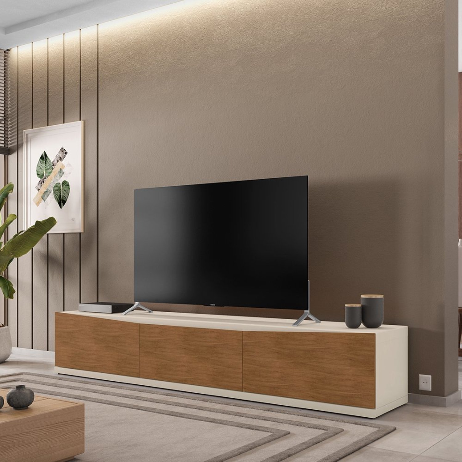 Rack Para TV até 60 Polegadas 3 Gavetas 220cm Eros Casa D | MadeiraMadeira