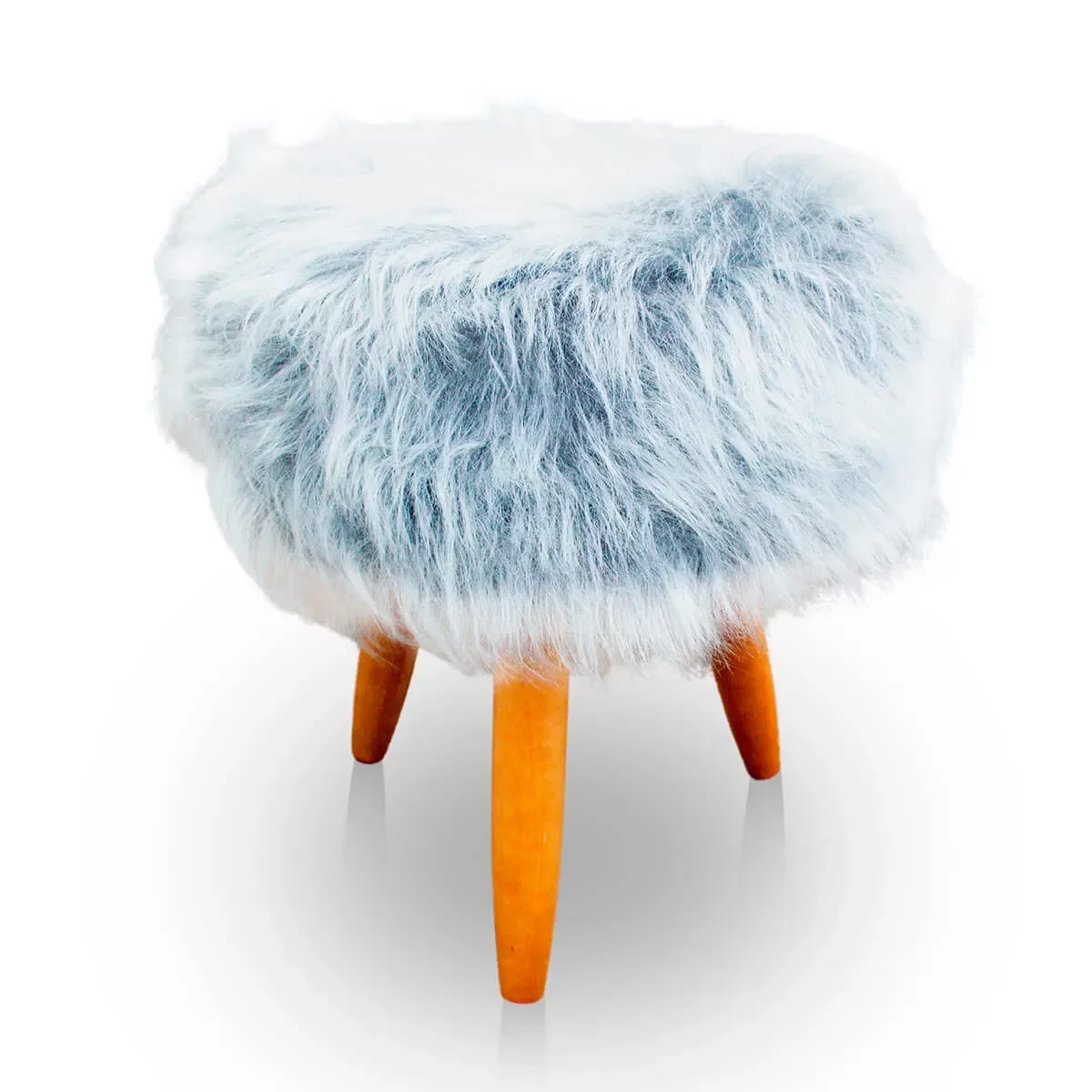 Puff Redondo Pelúcia Cinza para Sala e Quarto - Lh Decor Los Hermanos ...