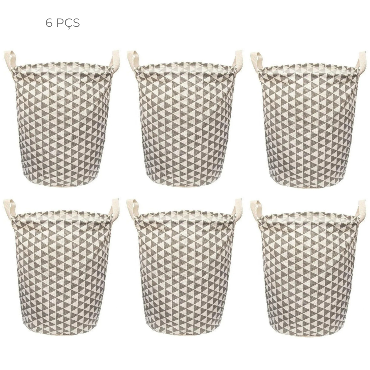 Kit 6 Cestos de roupa dobrável 35x43cm Cinza decor Flechas | MadeiraMadeira
