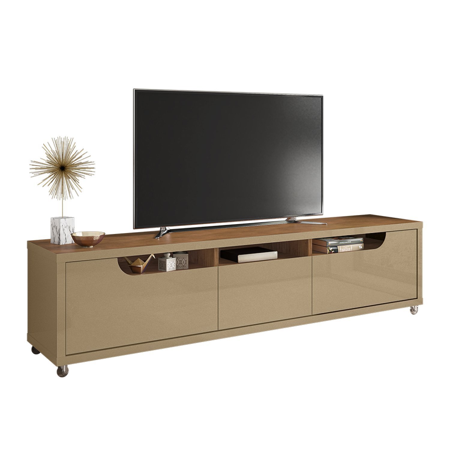 Rack Para TV até 60 Polegadas 217cm 3 Gavetas Jersey Casa D ...