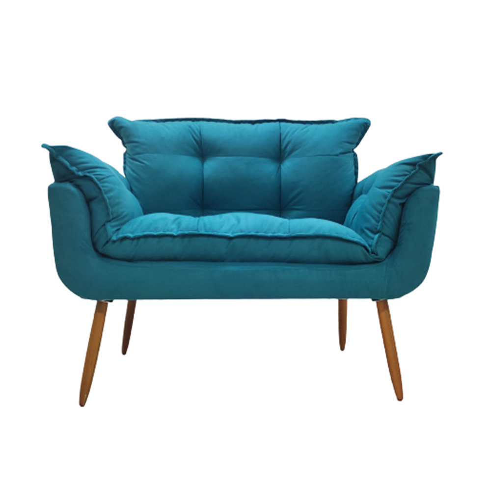 Poltrona Namoradeira Bela Opala Suede Azul Turquesa (Liz Maria Decor ...