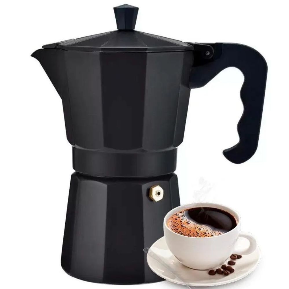 Cafeteira Italiana de Aluminio 300ml Preta Wincy Rocie | MadeiraMadeira