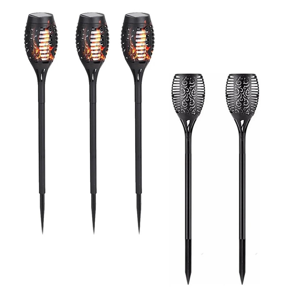 Luminaria Solar Tocha Kit 5 Unidades Chama LED Espeto Fogo Praia Lual ...