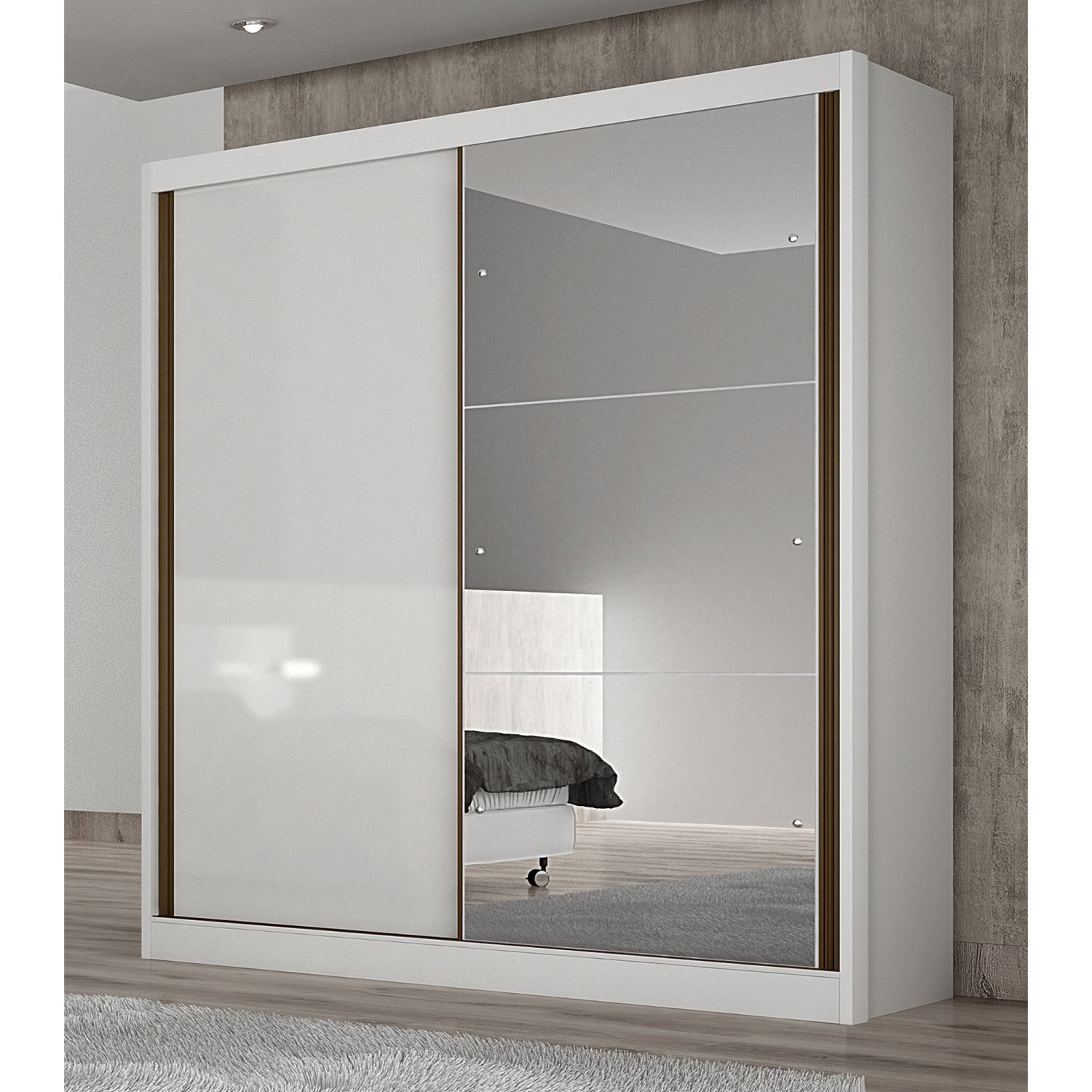 Guarda Roupa 2 Portas 3 Gavetas com Espelho Toronto Novo Horizonte ...