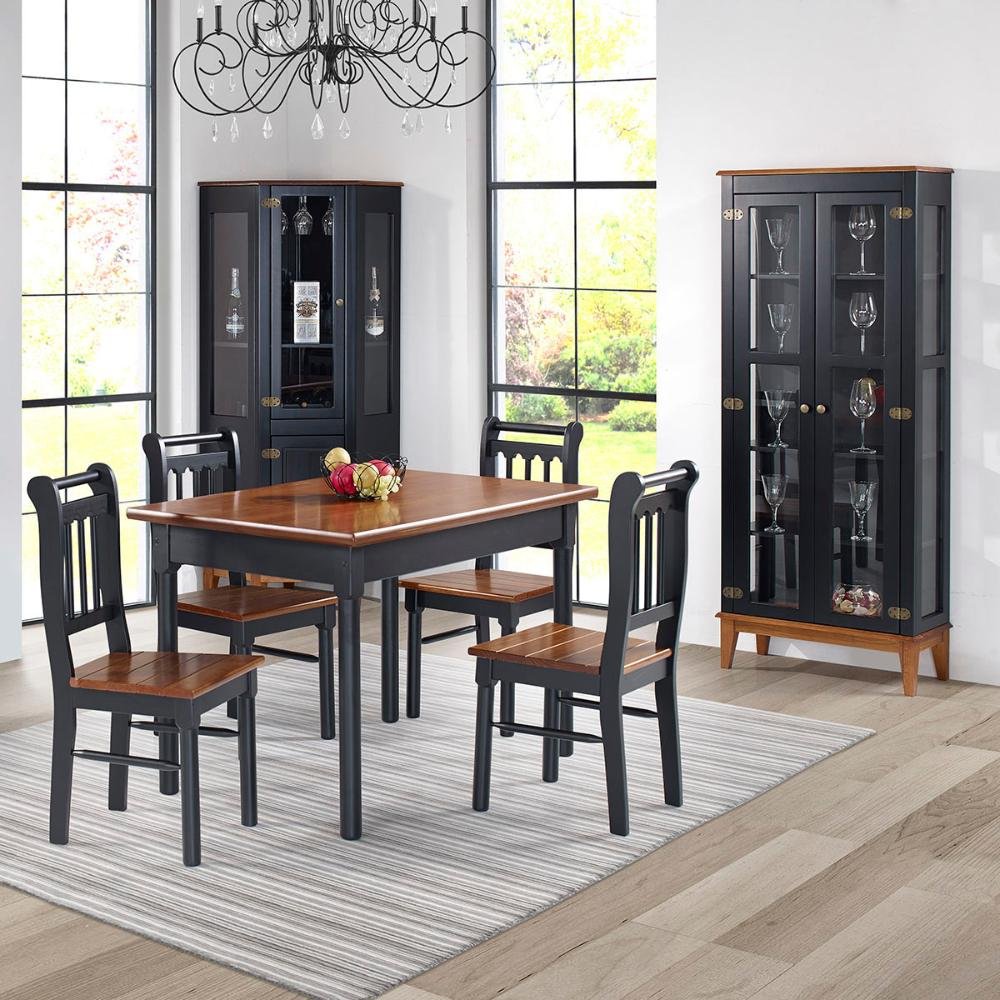 Mesa em Madeira Maciça Retangular 4 Lugares PRETO | MadeiraMadeira