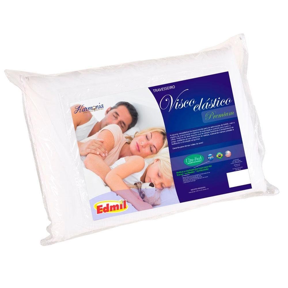 Travesseiro 60cm X 40cm Nasa Premium Gi Bege e Branco | MadeiraMadeira