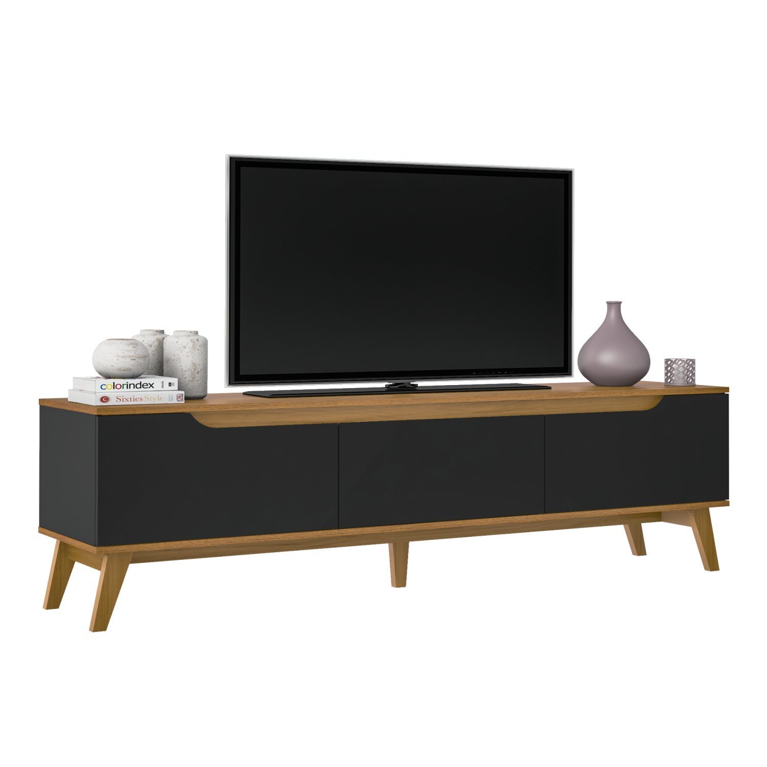 Rack para TV até 75 Polegadas 180cm 2 Portas 1 Gaveta Liverpool Yescasa ...