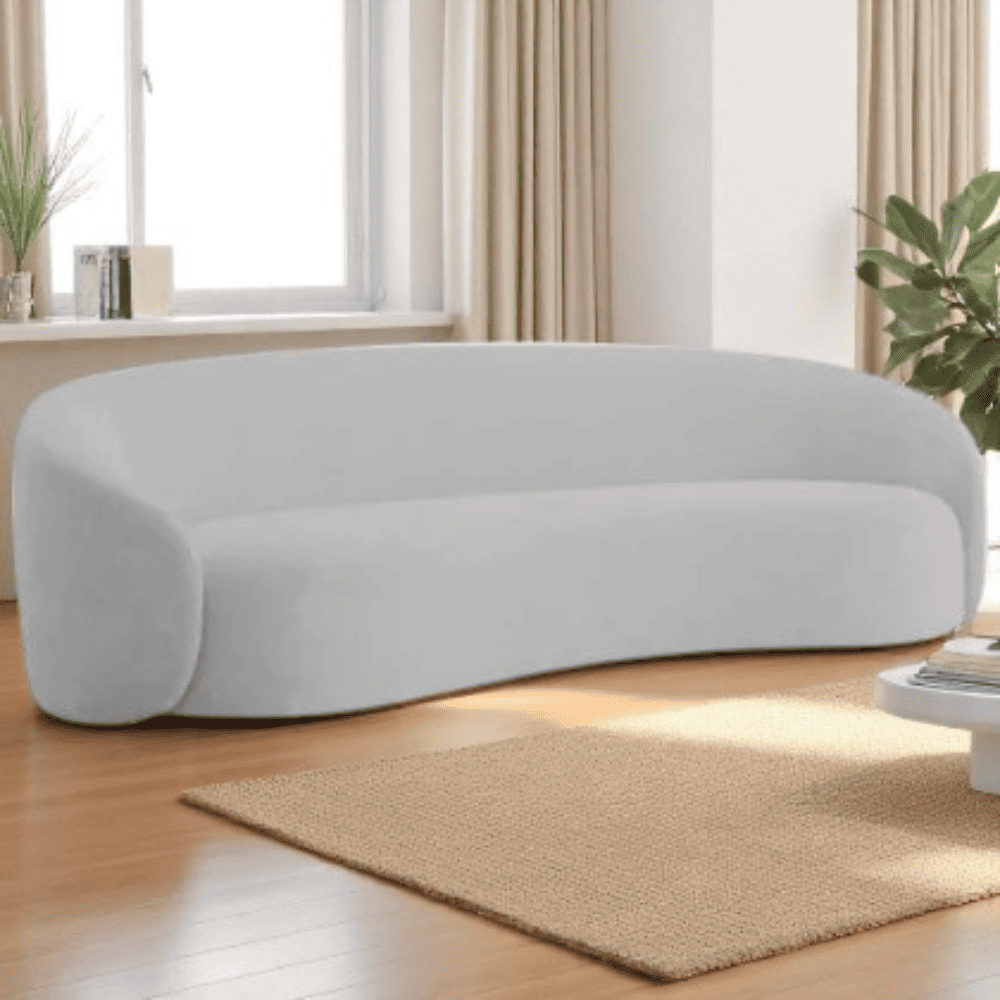 Sofá 3 Lugares Orgânico Luxo Recepção Sala de Estar e Tv Amore 180cm ...