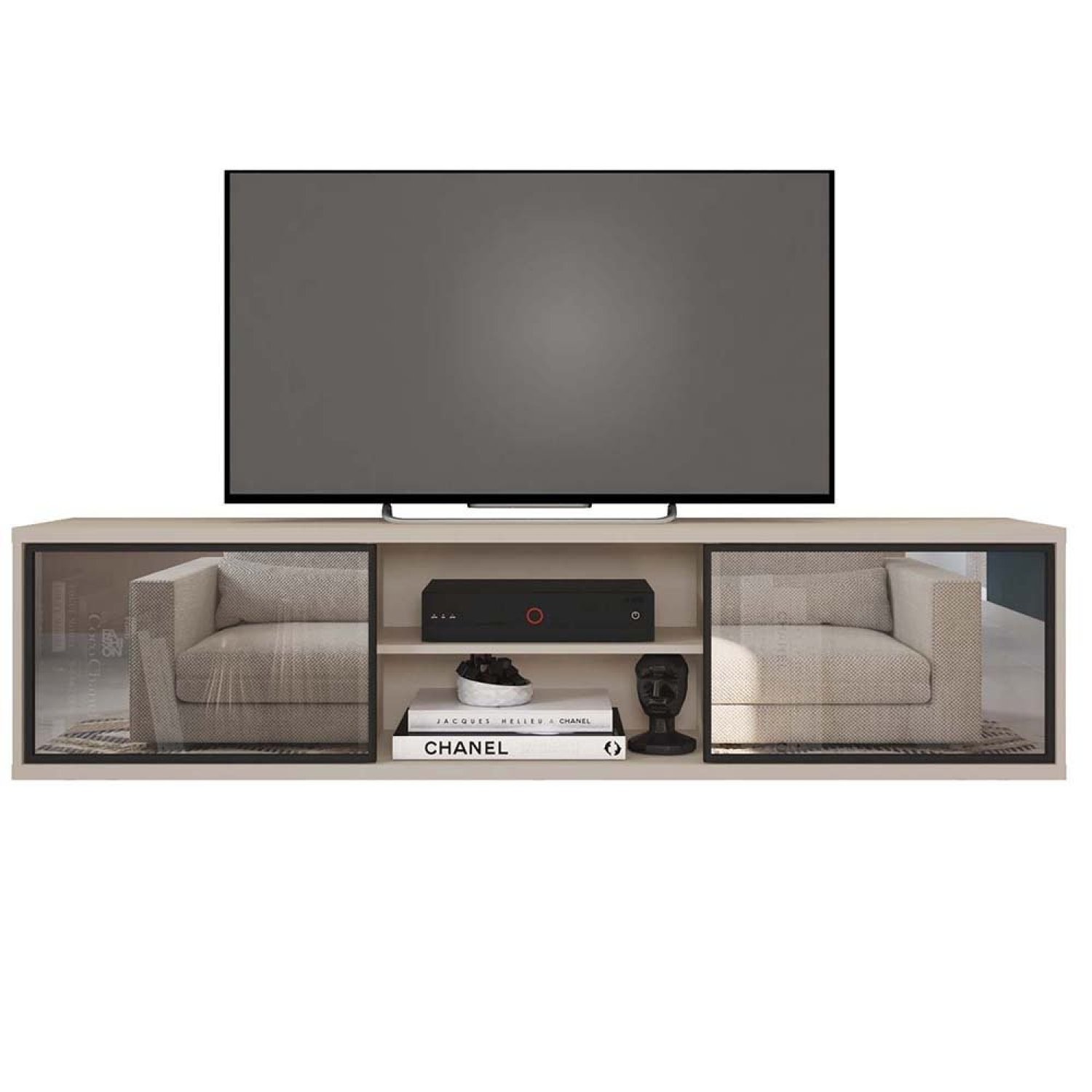 Rack Suspenso para TV até 72 Polegadas 180cm em BP Porta Reflecta Multiverso | MadeiraMadeira