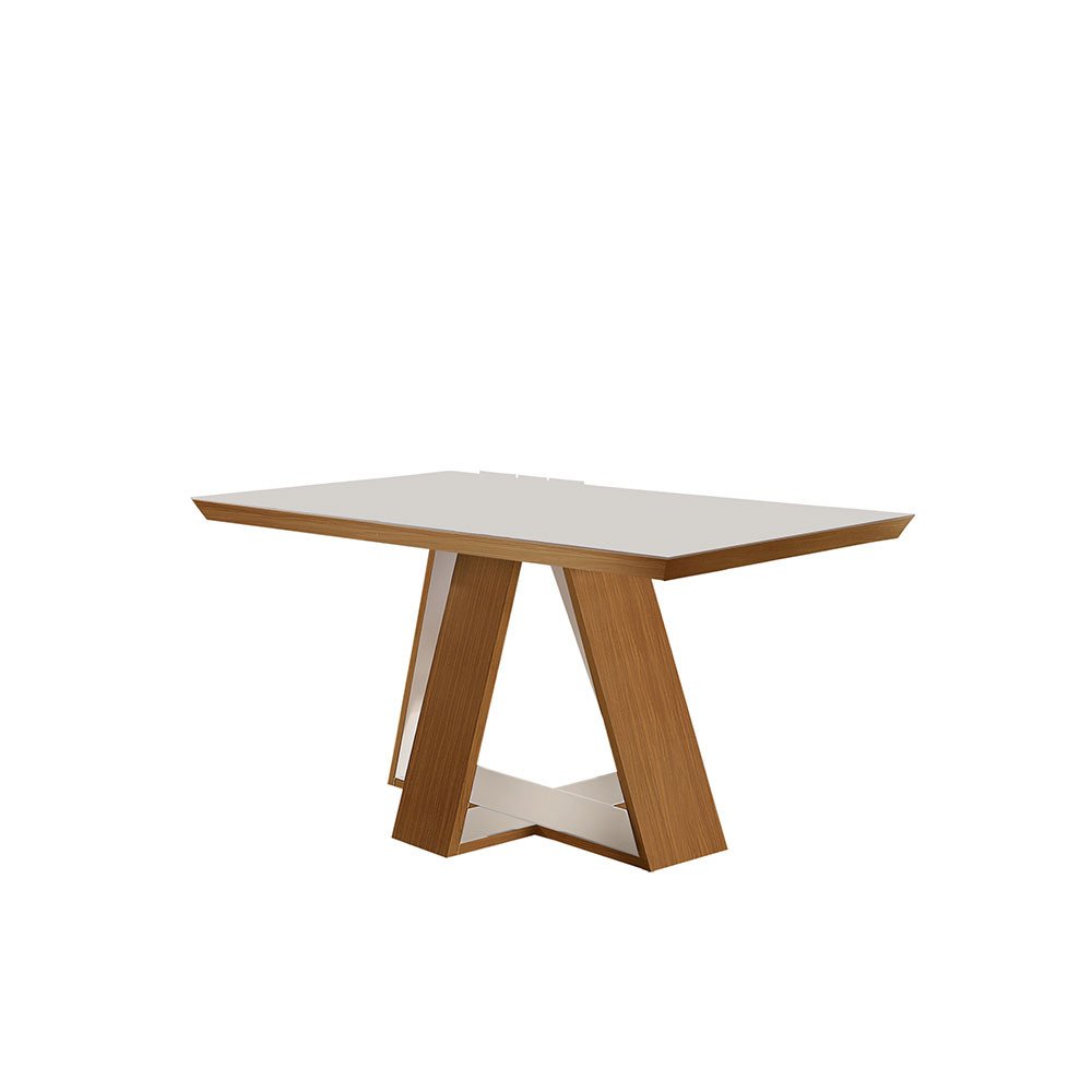 Mesa de Jantar Viena Retangular Tampo MDF/Vidro 120cm ShopKasa | MadeiraMadeira