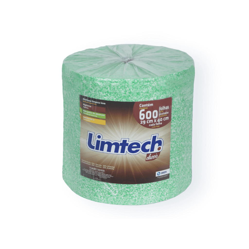 Pano Multiuso Limtech - 29cm X 240m - 600 Folhas - 45g/m² - Verde | MadeiraMadeira