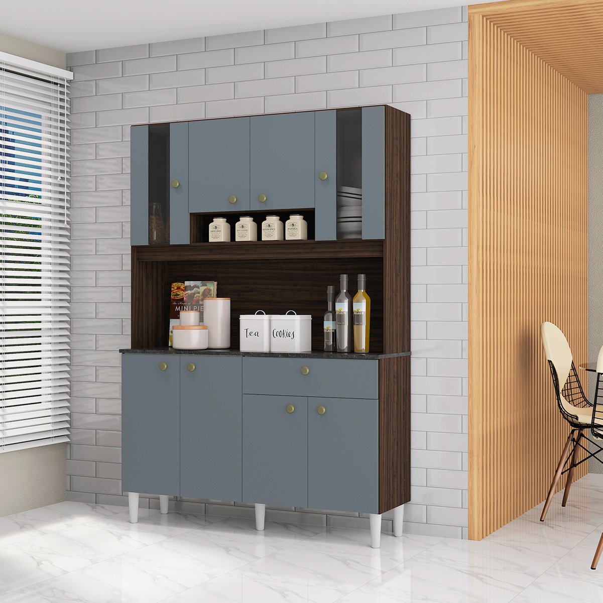 Armário de Cozinha Kit Onix 8 Portas 1 Gaveta Poquema Móveis ...