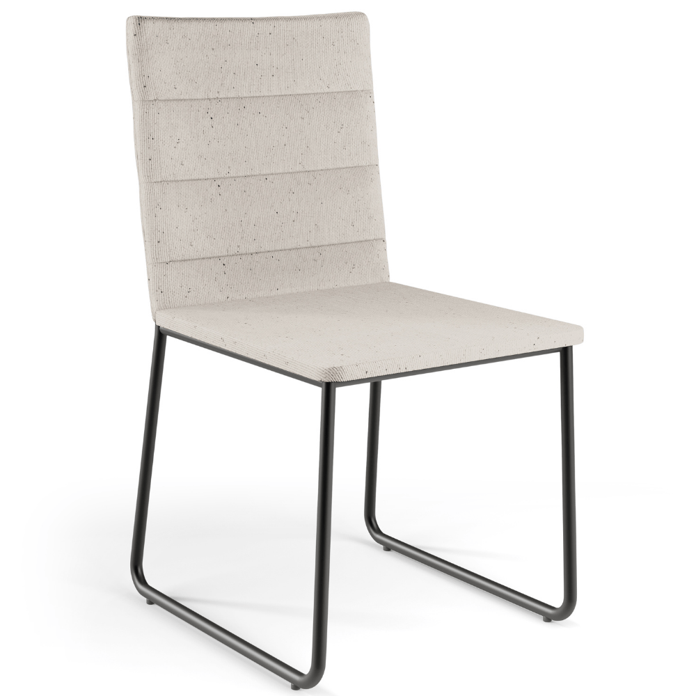 Cadeira Decorativa Estofada para Sala de Jantar Preto Maya L02 Linho ...