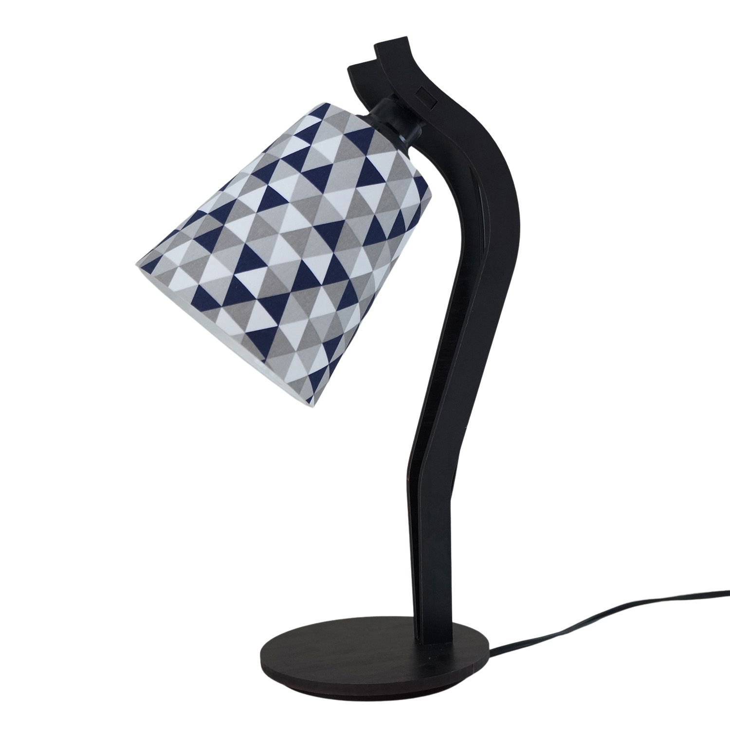 Abajur Mesa Sala Base Pixar Preto e Cúpula Geométrica Bivolt ...