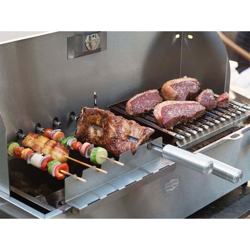 CHURRASQUEIRA DE PORTÁTIL GOURMET INOX CARVÃO C GRILL GIRATÓRIO GRELHA ...