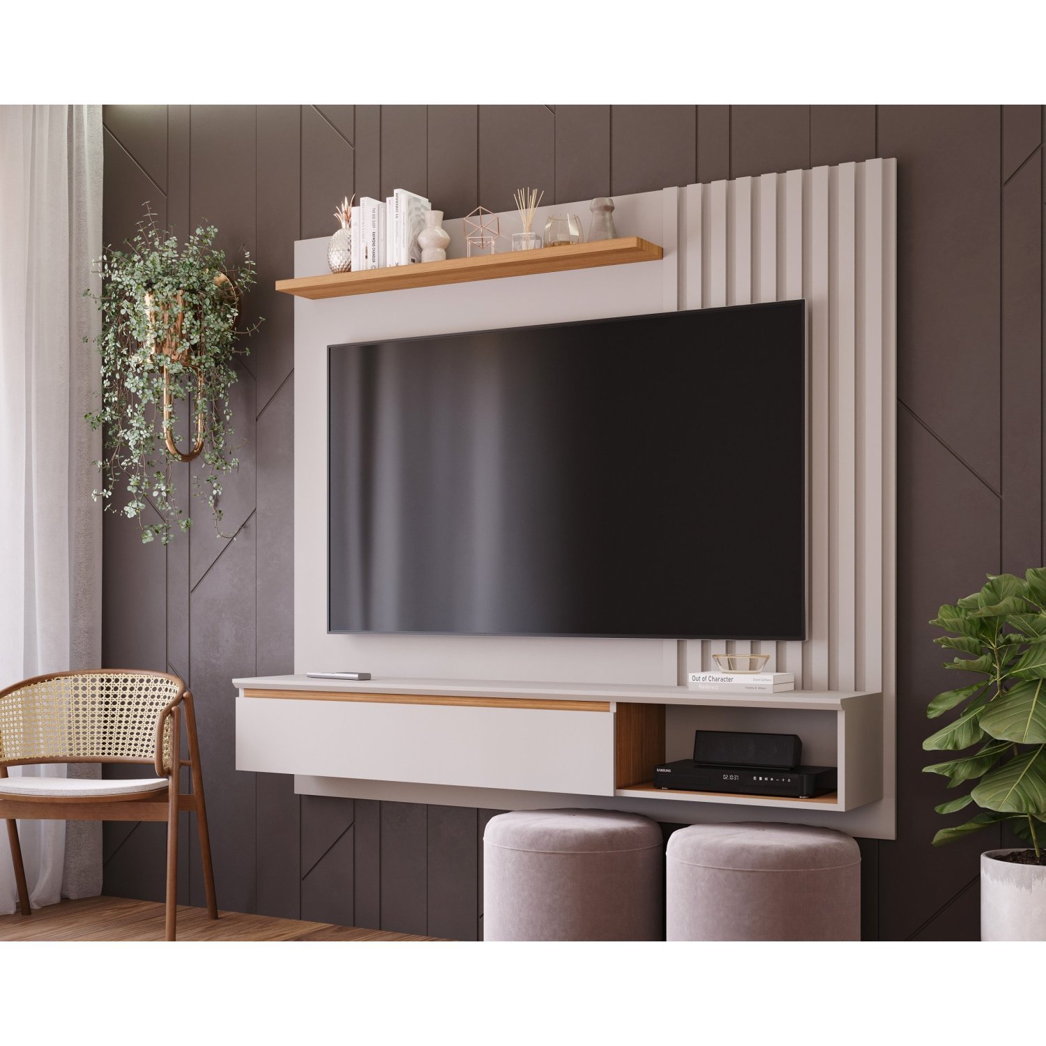 Painel para TV até 60 Polegadas Helô Espresso Móveis | MadeiraMadeira