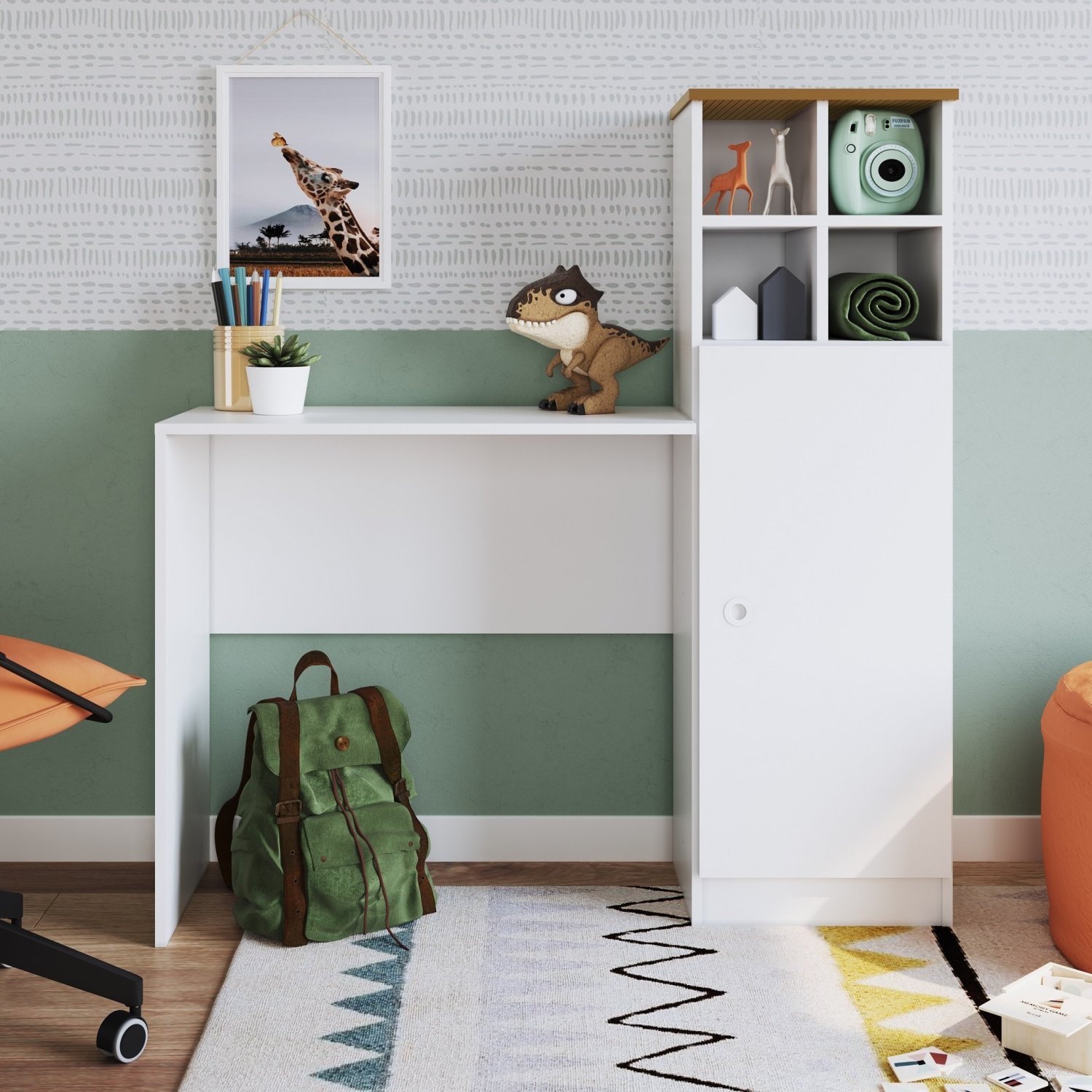 Escrivaninha para Estudo com Porta House | MadeiraMadeira