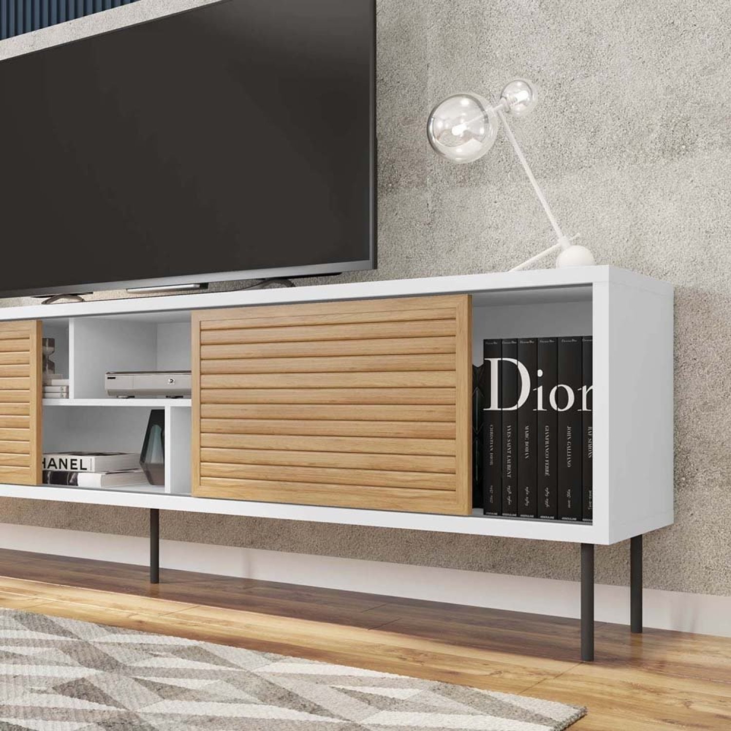 Rack para TV até 75 Polegadas Industrial 220cm em BP Porta Pier ...