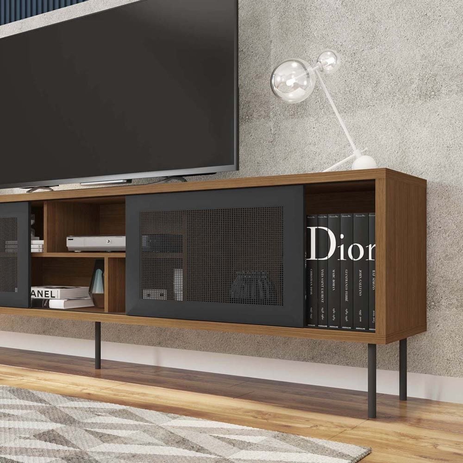 Rack para TV até 75 Polegadas Industrial 220cm em BP Porta Telada ...