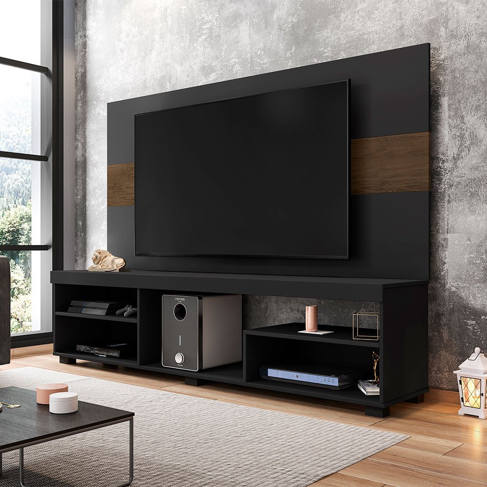 Painel com Rack Móveis Leão Rock para TV s até 60 | MadeiraMadeira