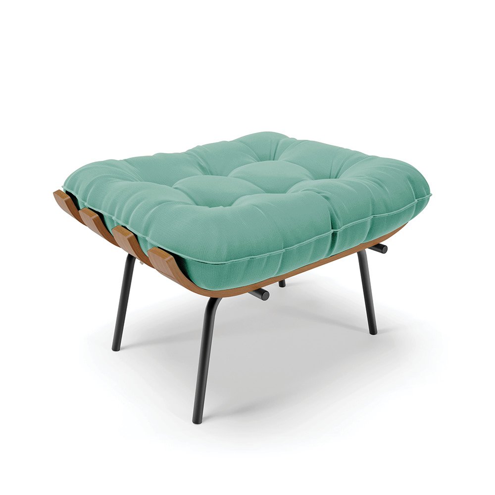 Kit 02 Puffs Costela Suede Base Metálica Preto - D'Rossi - Azul ...