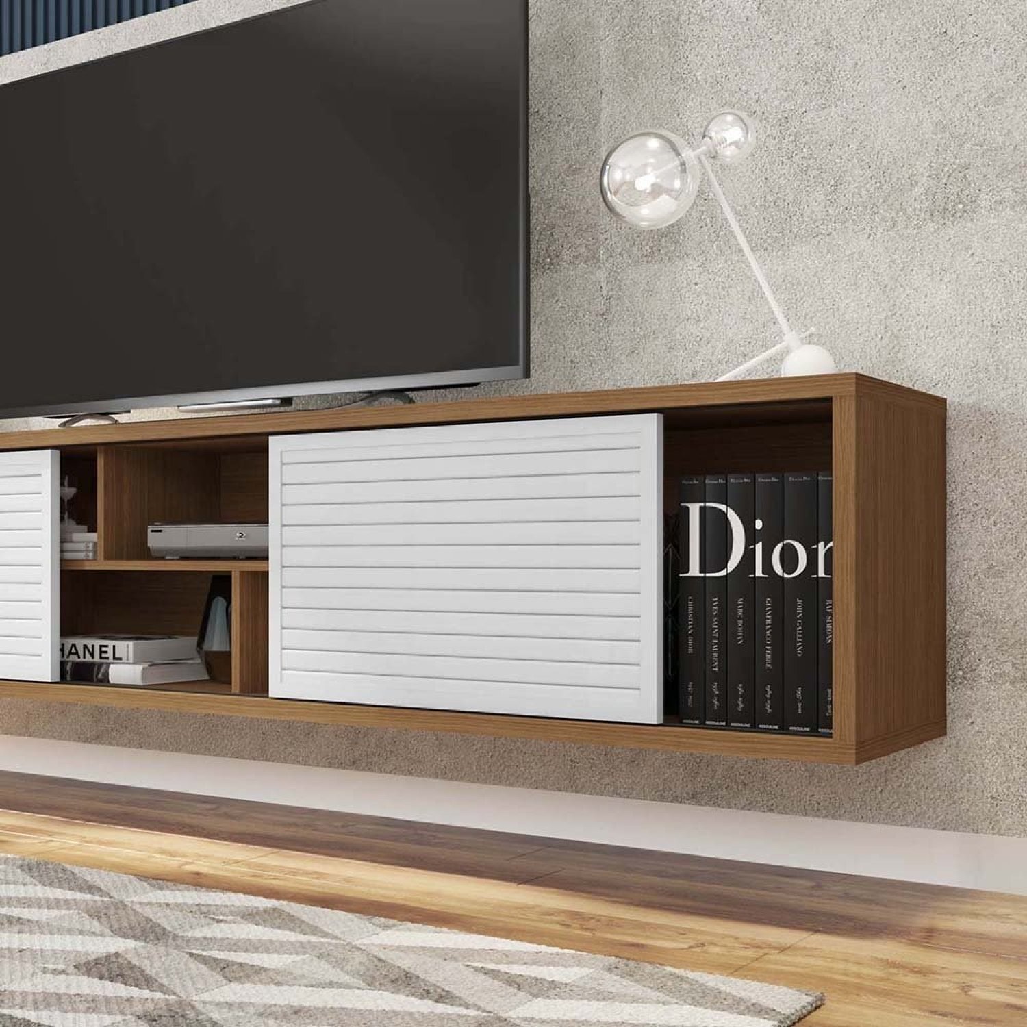 Rack Suspenso para TV até 75 Polegadas 220cm em BP Porta Pier ...