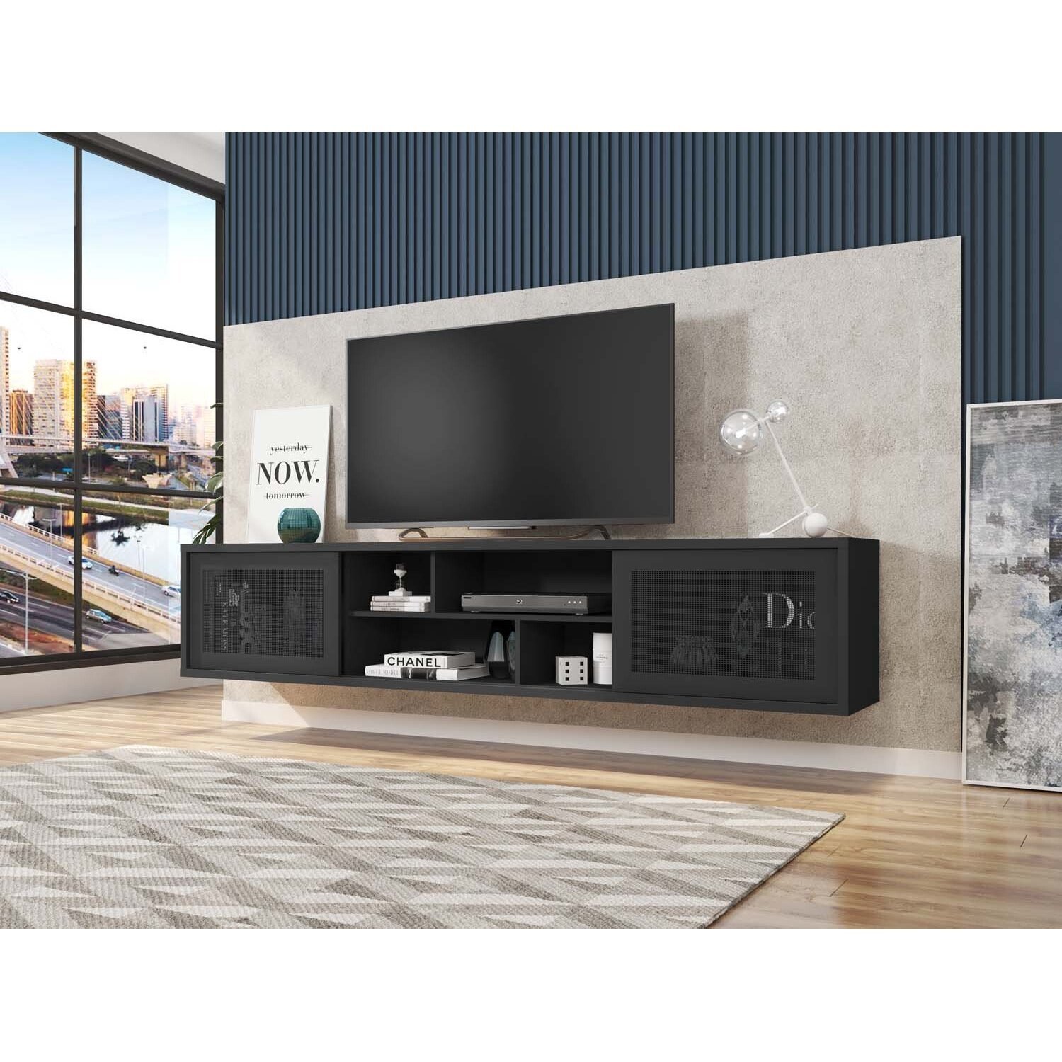 Rack Suspenso para TV até 75 Polegadas 220cm em BP Porta Telada ...