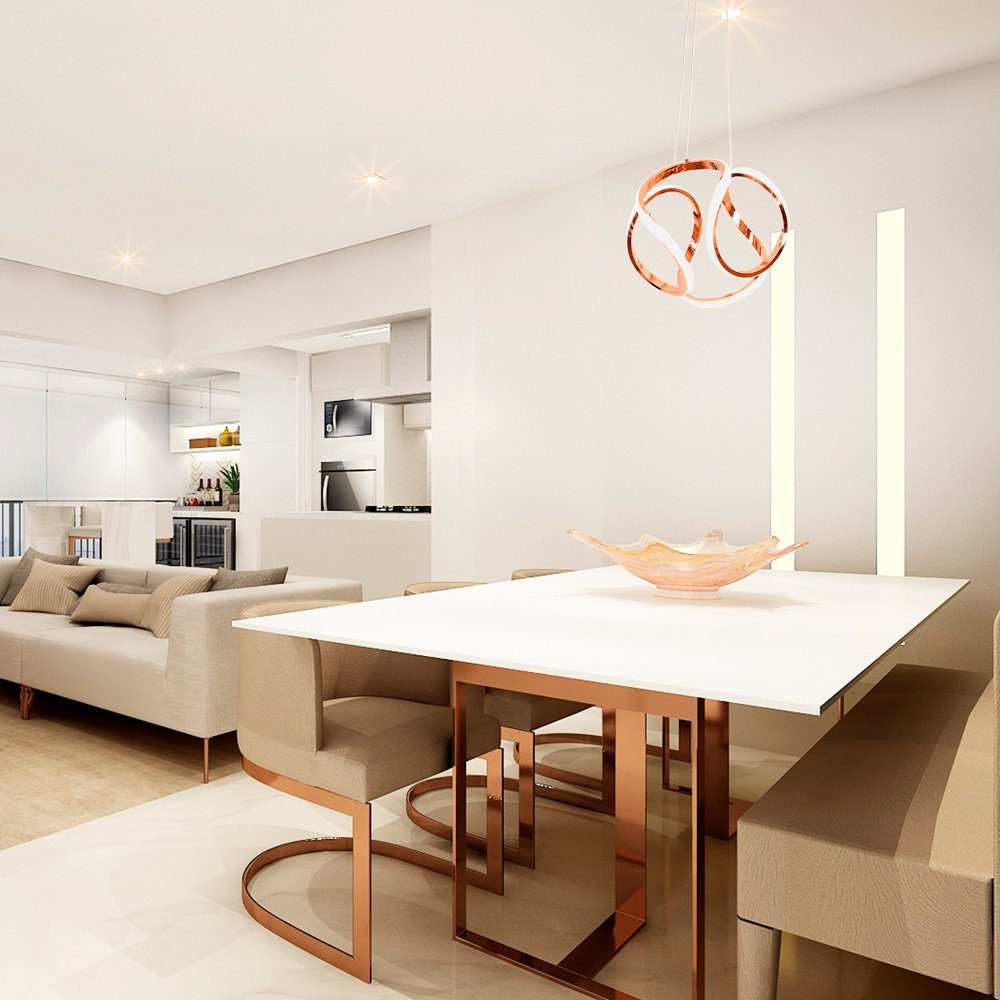 LUSTRE DE SILICONE ONDULADO ROSE NEOTRON 110v | MadeiraMadeira