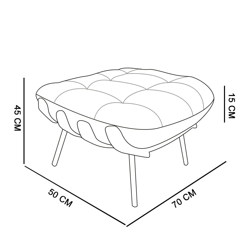 Kit 02 Puffs Costela Suede Base Metálica Preto - D'Rossi - Rosa Bebê ...