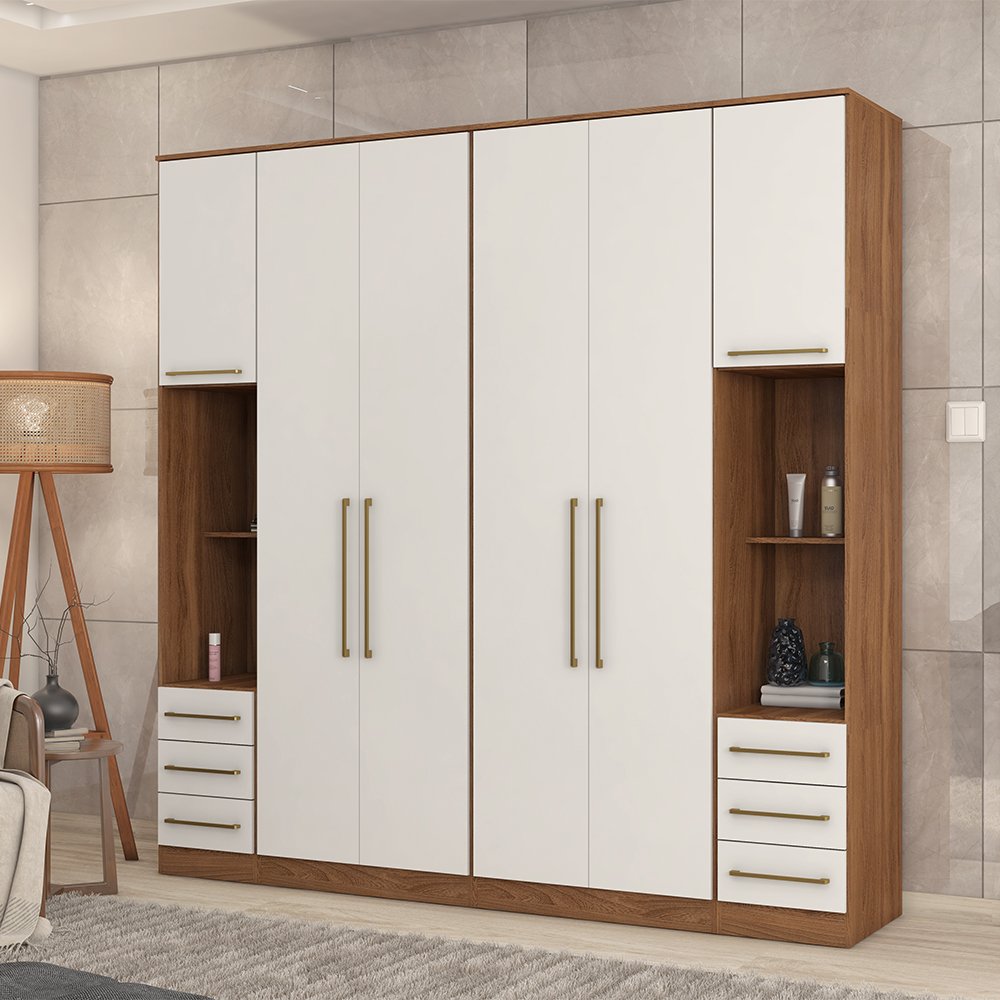 Guard Roupa 6 Portas para Quarto Modulado com Mesa de Cabeceira ...